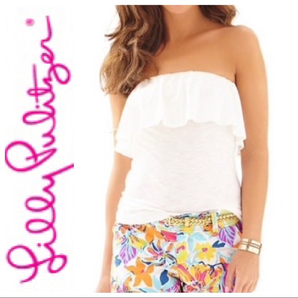 Lilly Pulitzer | Tops | Lilly Pulitzer Strapless Ruffle Top | Poshmark